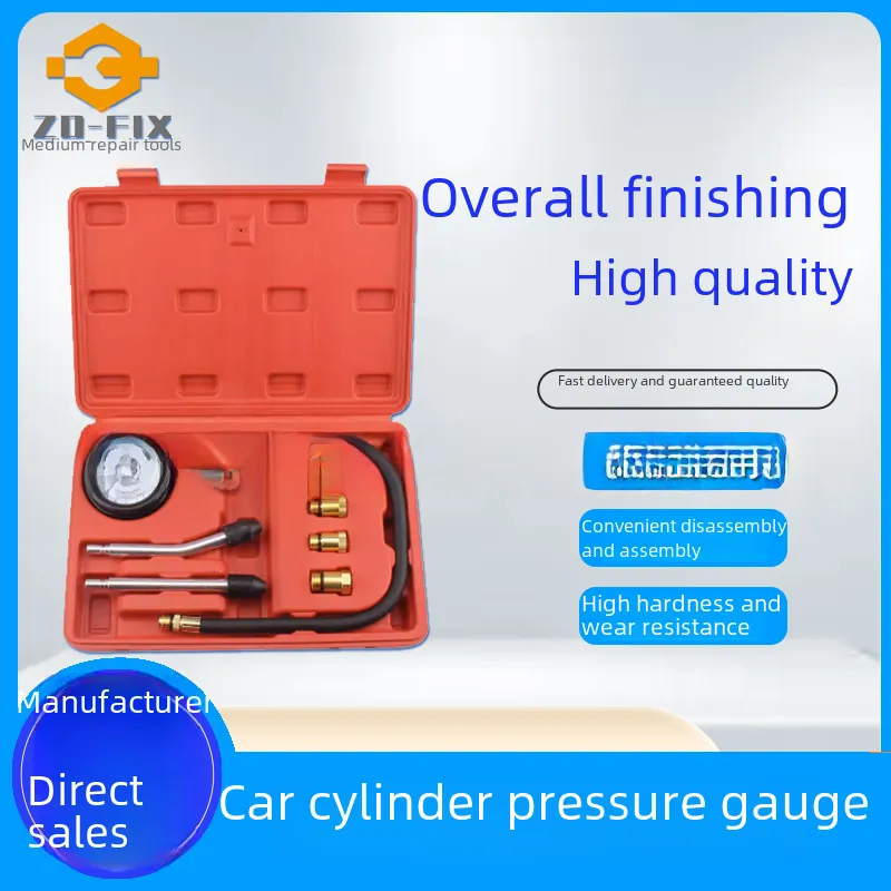 Engine Cylinder Compression Tester Kit - Fuel Injection Pressure Gauge ...