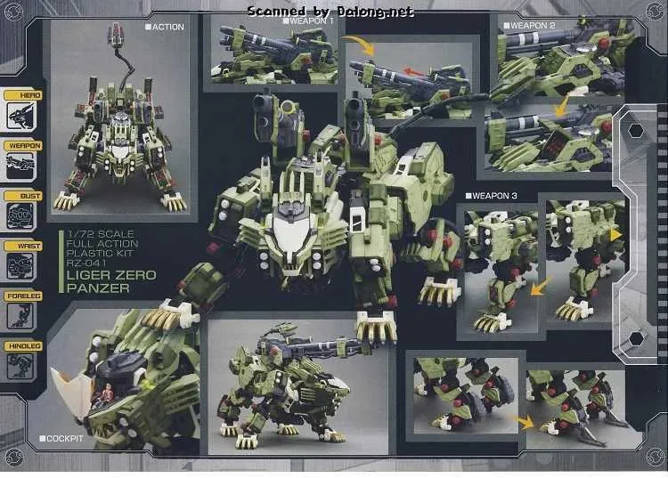 Liger ZERO Model Kit - ZOIDS RZ-041 Armor Set 1/72 Scale - Detailed ...
