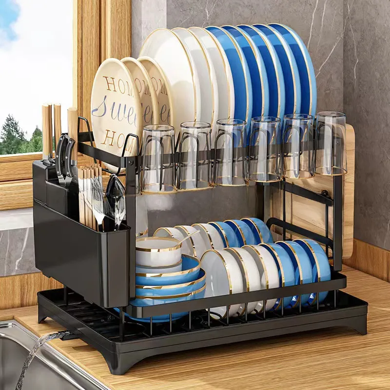 Double-layer storage rack OEM/ODM customized dishes and dishes storage ...