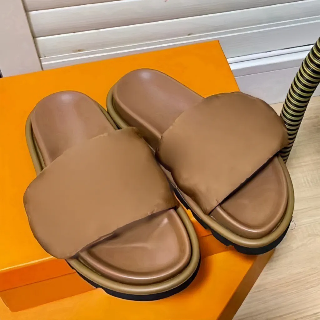 Women's Sunset Pool Pillow Mules Sandals, Flat Comfort Padded Front ...