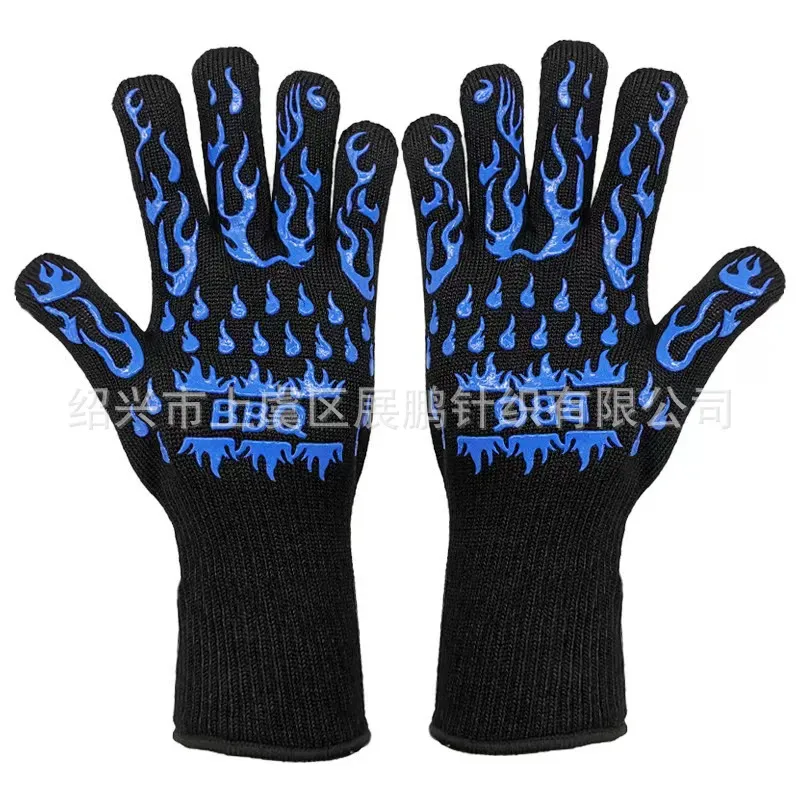 Premium Heat Resistant Barbecue Gloves - Aramid Silicone Protection ...