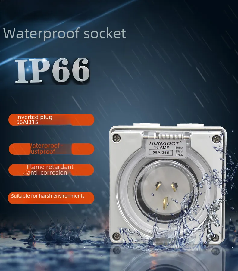 Huanao 15A3 Level Inverted plug power - IP66 Industrial plug power for ...