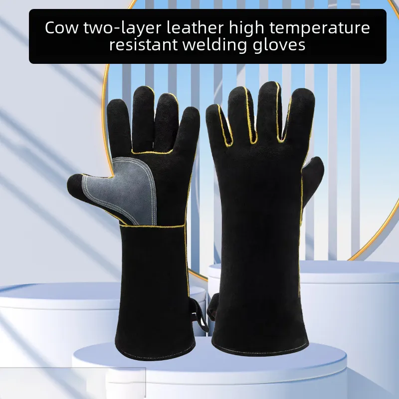 Premium Cowhide Heat Proof Gloves: Long Welding & Labor Protection ...