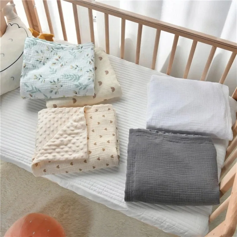 100 x 70 cm Unisex Receiving Blanket with Dotted Backing, Soft Bath ...