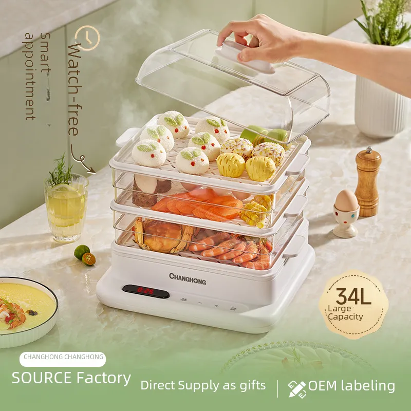 DHgate.com:Changhong 3-Tier Electric Food Steamer, Stainless Steel ...