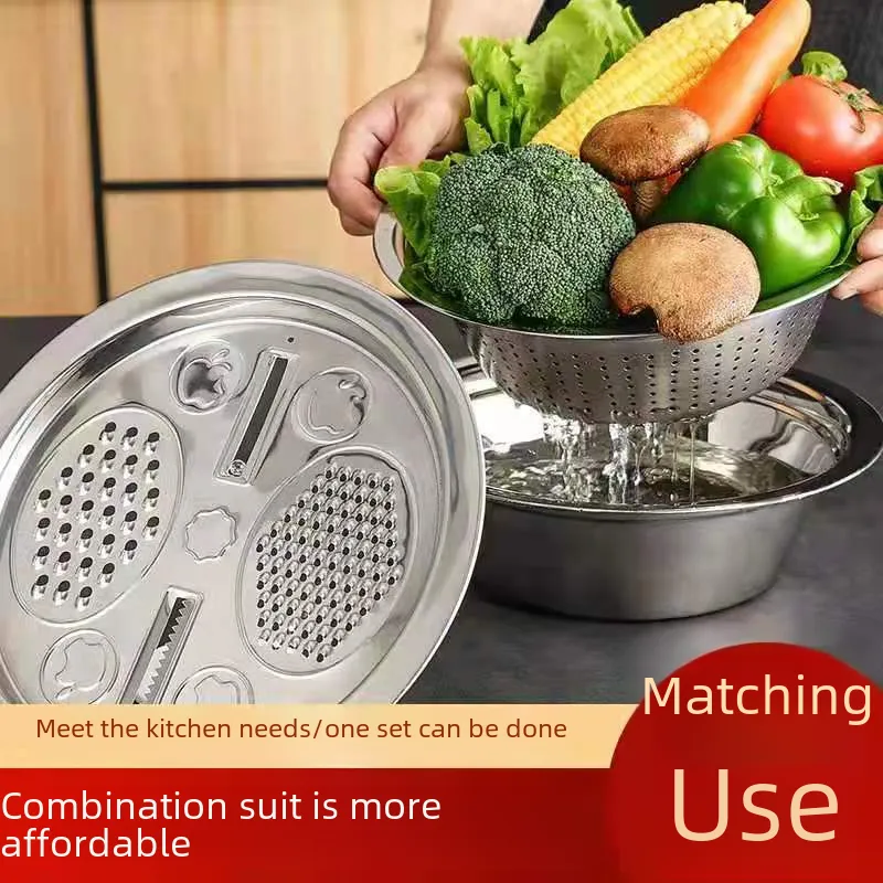 Stainless Steel Multi-functional Wire Planer Basin Three-piece Set ...