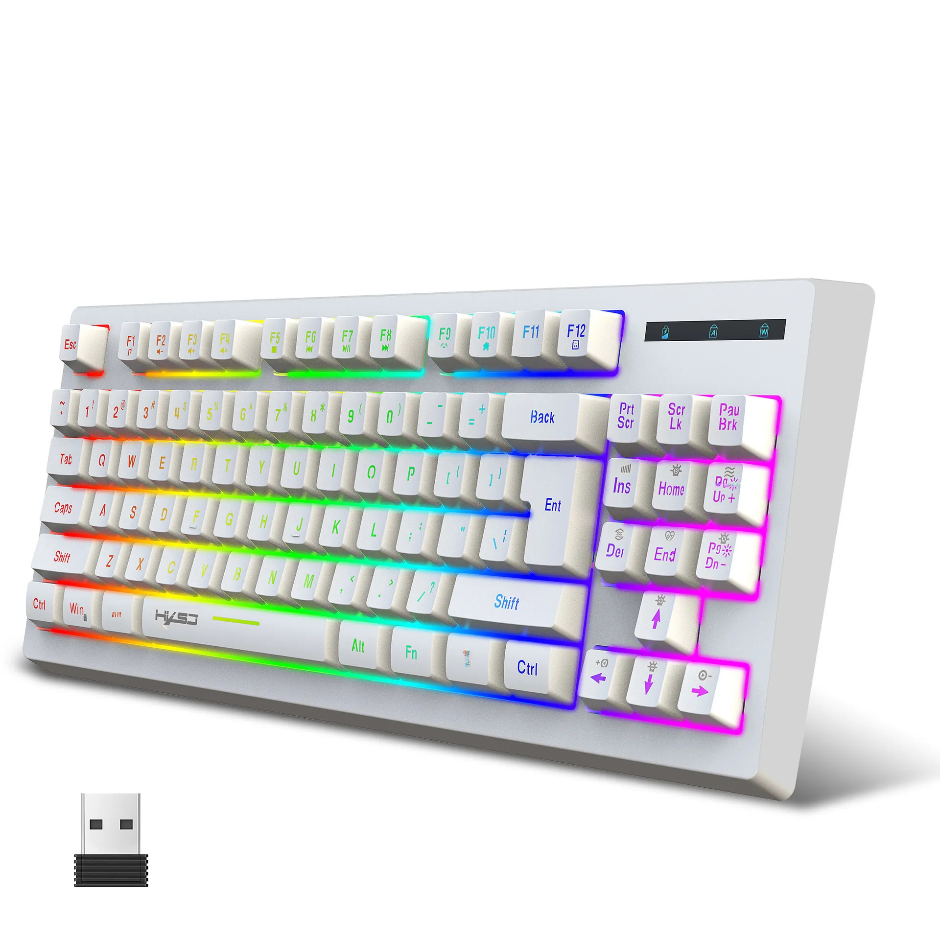 DHgate.com:202487 Key ABS Material RGB Backlit L100 Wireless Keyboard ...