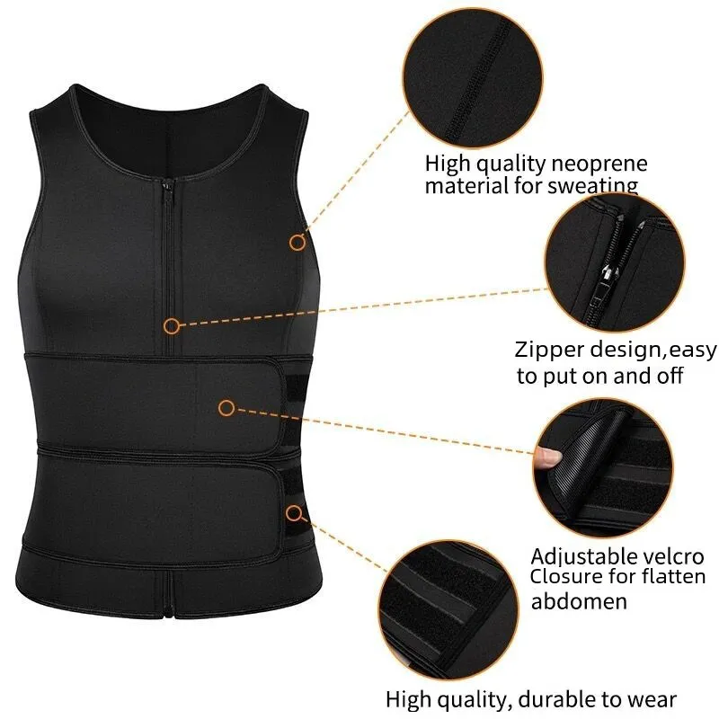 Men's Shapewear Vest: Double Belt Waist Trainer & Sweat Enhancer. Shop ...