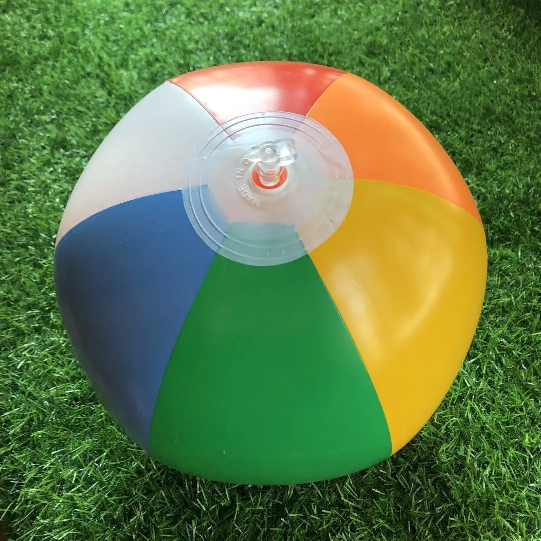 12-Inch Inflatable Beach Ball PVC Six-Color Fun! Shop Now & Get Ready ...