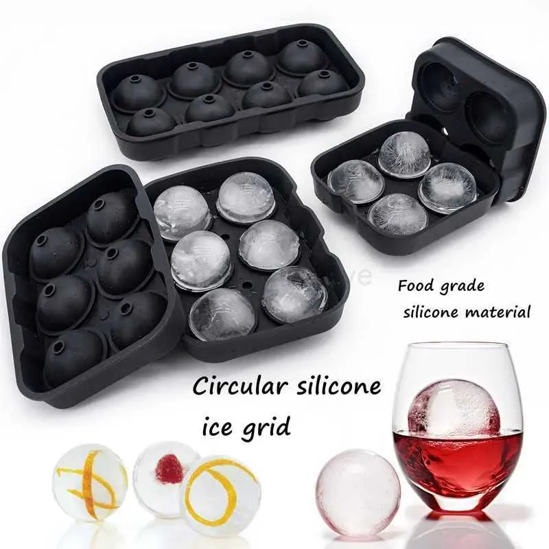 Large Ice Cube Molds - Round & Square Shapes! Premium Silicone Trays ...