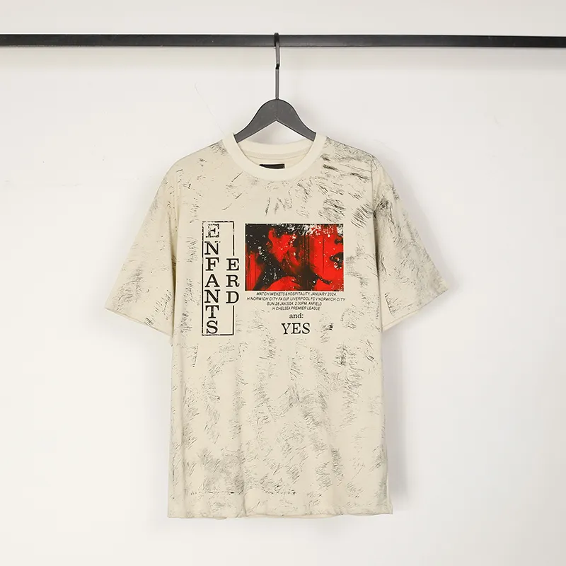 24ss Paris Style Beauty Mud Dyeing Washed Vintage Tee Designer T Shirt ...