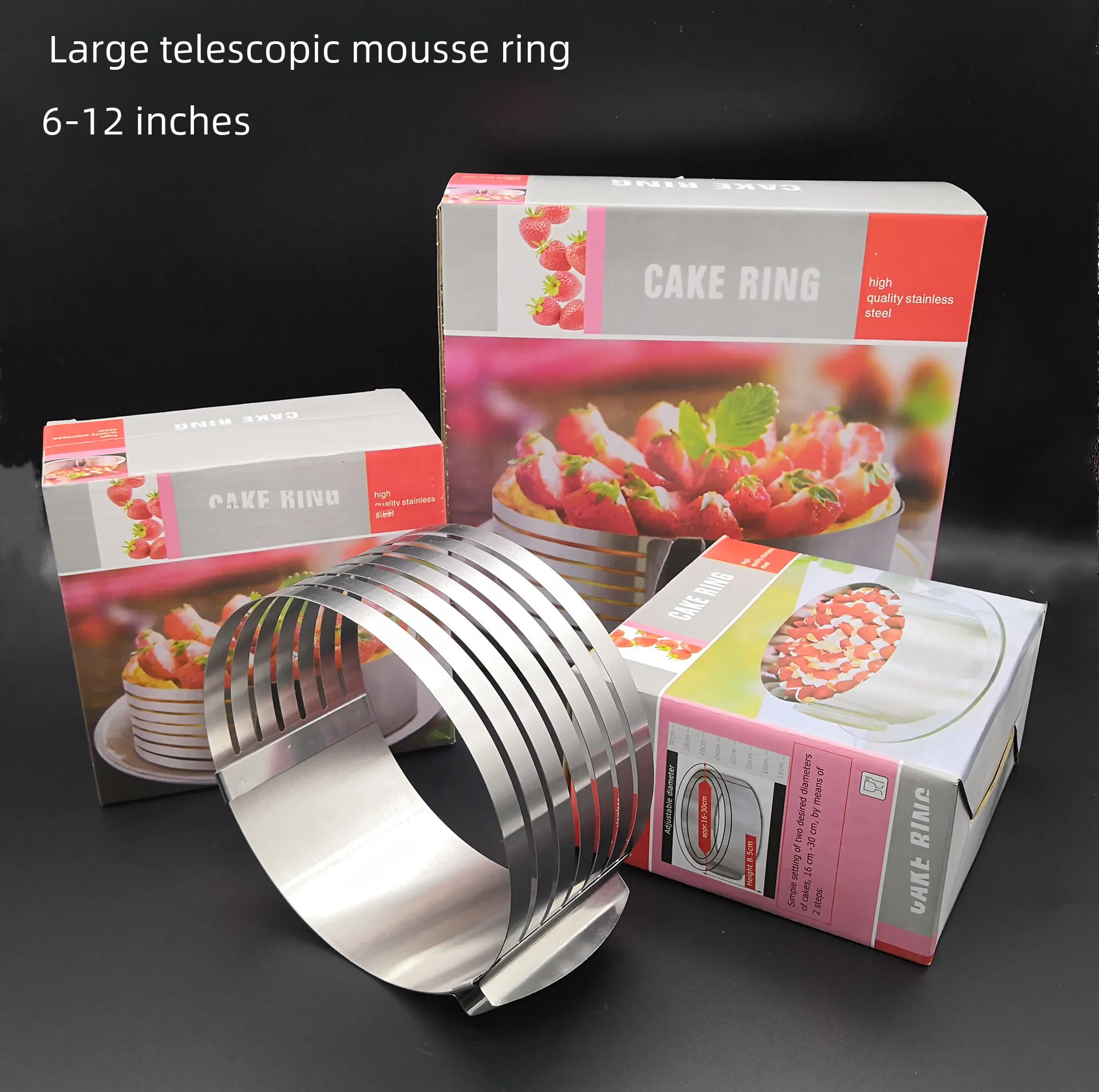 DHgate.com:Telescopic Stainless Steel Cake Mold with 6-12 Inch Layered ...