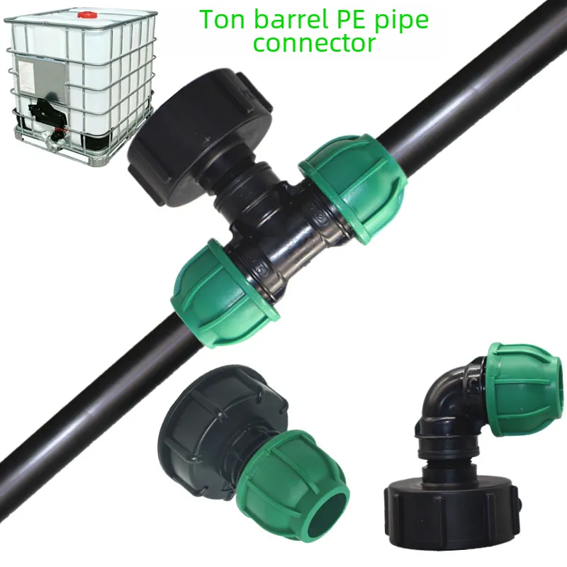 IBC Ton Barrel Connector Ton Barrel Accessories Garden Tee Elbow Pipe ...