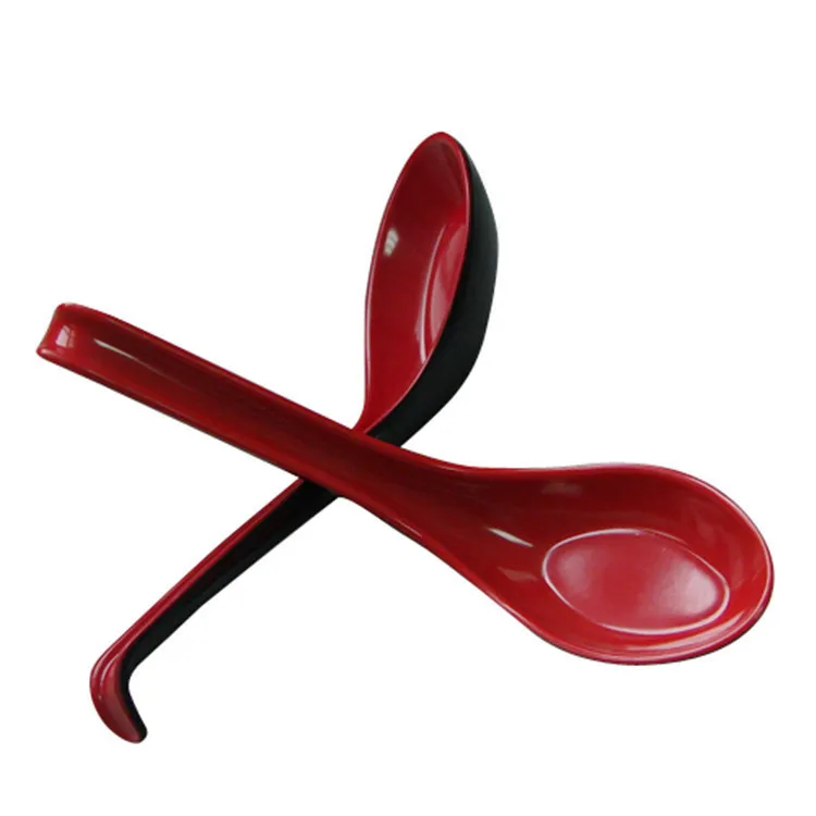 DHgate.com:Melamine Double-Color Soup Spoon with Hook: Red & Black ...