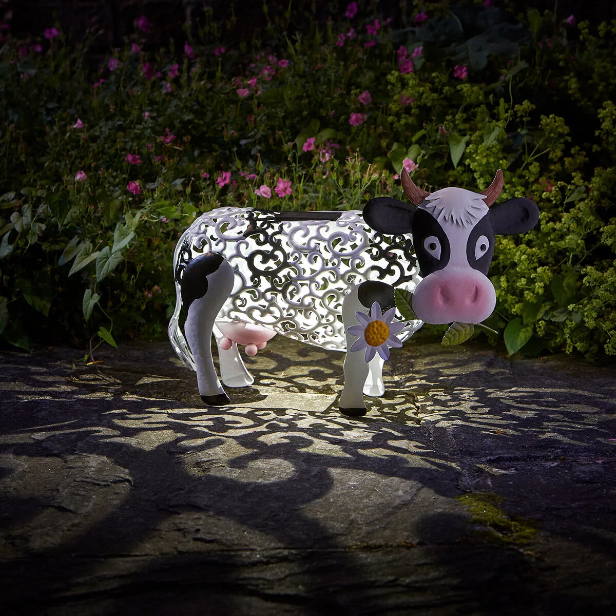 Nordic Style Cow Solar Light Lantern: Charming Outdoor Hanging ...