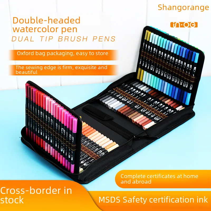 Double Ended Watercolor Pens Set Washable Water Based Ink Portable