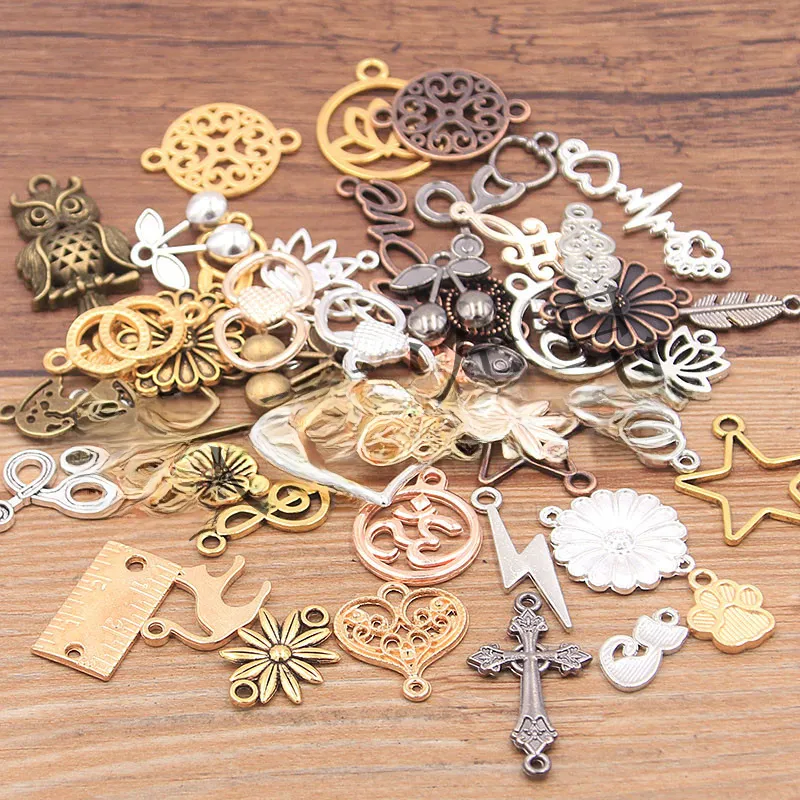 DIY Charm Bracelet Kit: Alloy Charm Pendants For Jewelry Making Plant ...