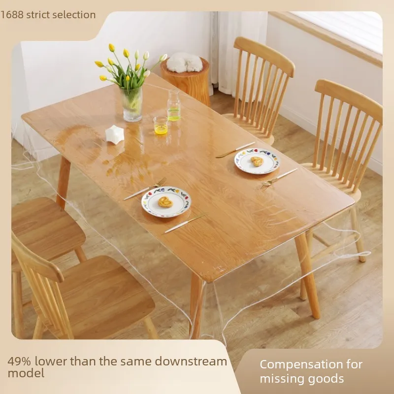 Transparent PVC Tablecloth: Waterproof, Oil-Proof, Thin & Durable for ...