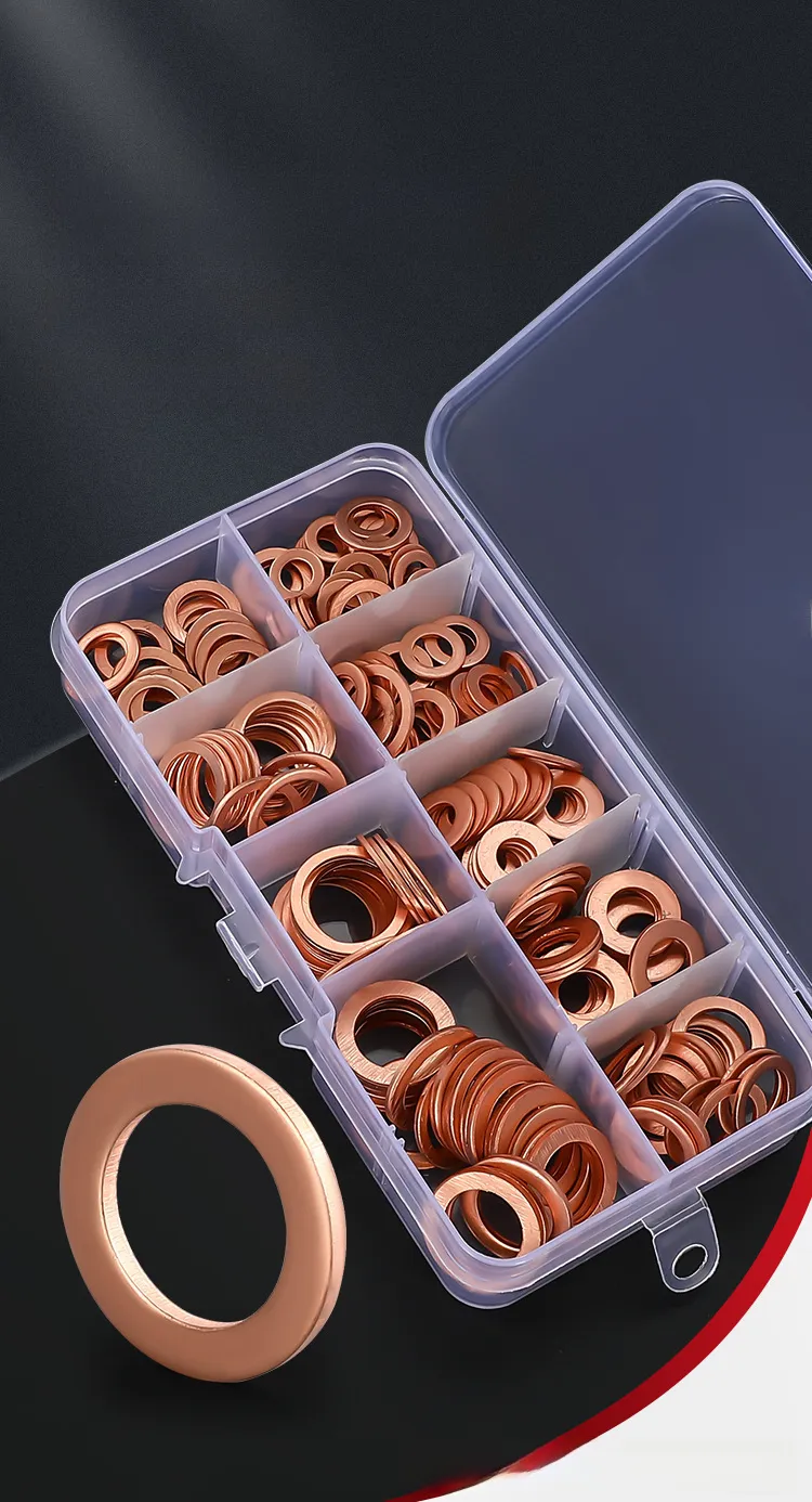 200-Piece Copper Gasket Set: M5-M14 Oil Seal Washers & O-Rings ...