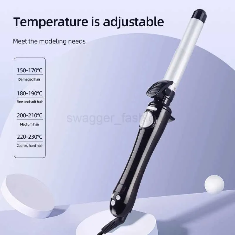 25mm Ceramic Rotating Curling Iron Acrylic Handle Hair Curler ...