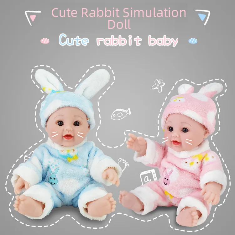 Simulation Baby Doll 30cm, Soft Rubber PVC Vinyl Doll, Sounds, Rabbit ...