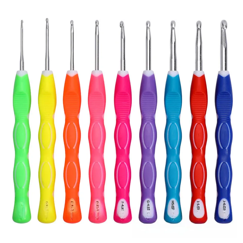Premium Lace Handle Crochet Hook Set - Soft Grip Aluminum DIY Knitting ...