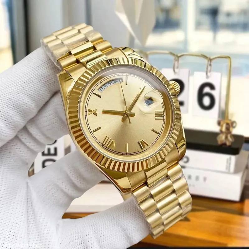 Mens Watches Mechanical Automatic 40mm - Stainless Steel Day Date Watch ...