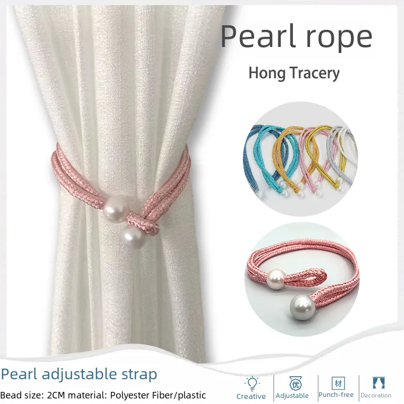 DHgate.com:2024Pearl Curtain Tiebacks, Decorative Curtain Straps, Set ...