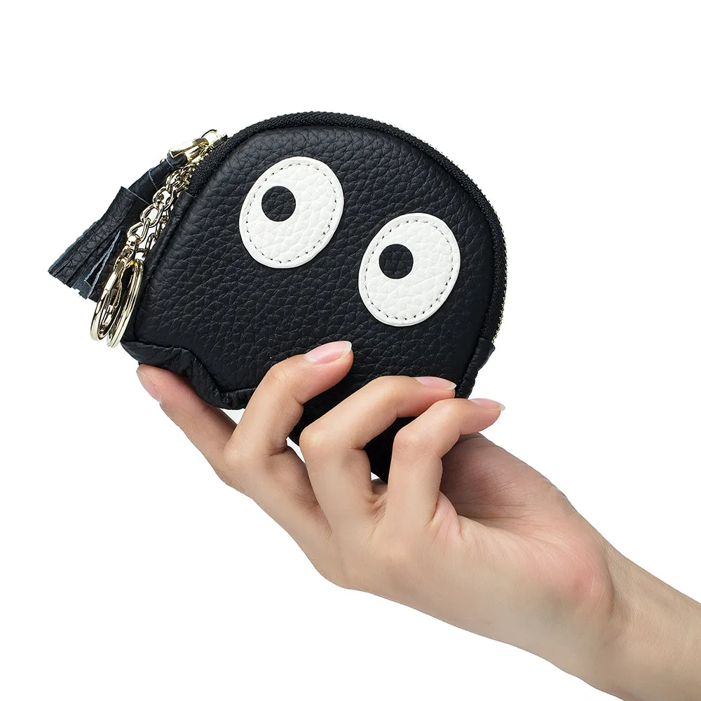 Premium Cow Leather Coin Purse - Soft, Cute Ghost Design, Handy Small ...