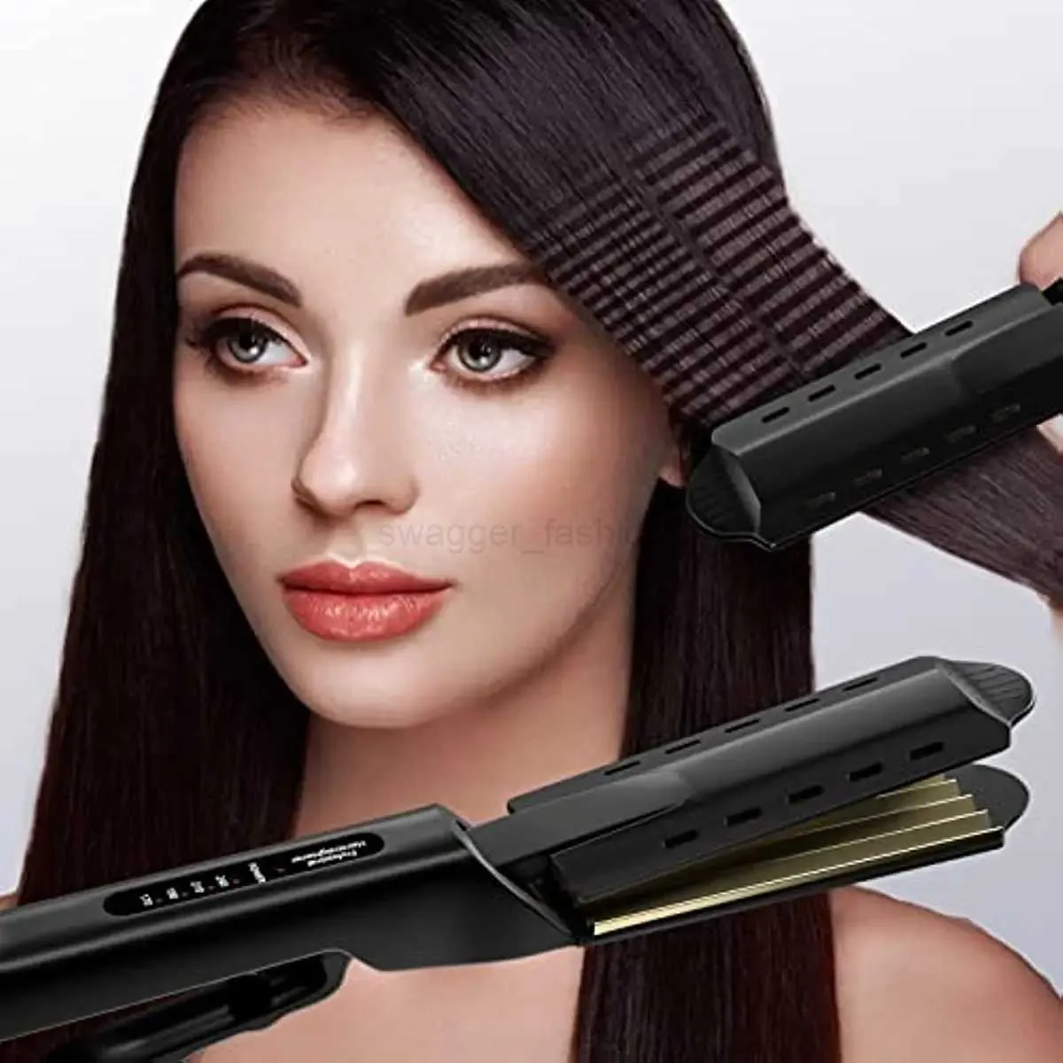Ceramic Corrugated Hair Iron: Professional Crimped Wide Plates for ...