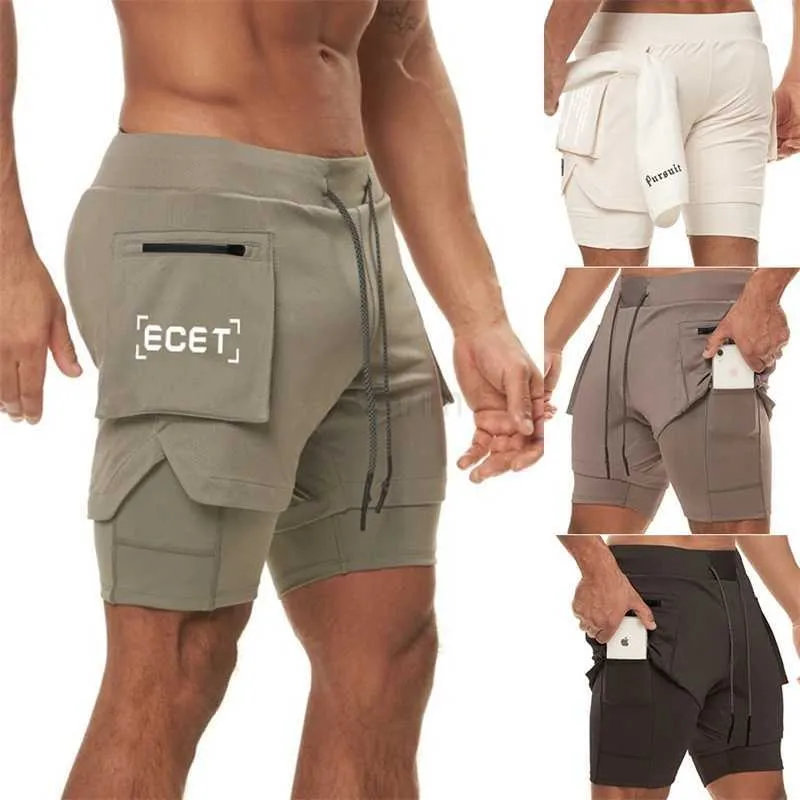 Men's 2-in-1 Performance Running Shorts - Quick Dry, Breathable, Gym ...