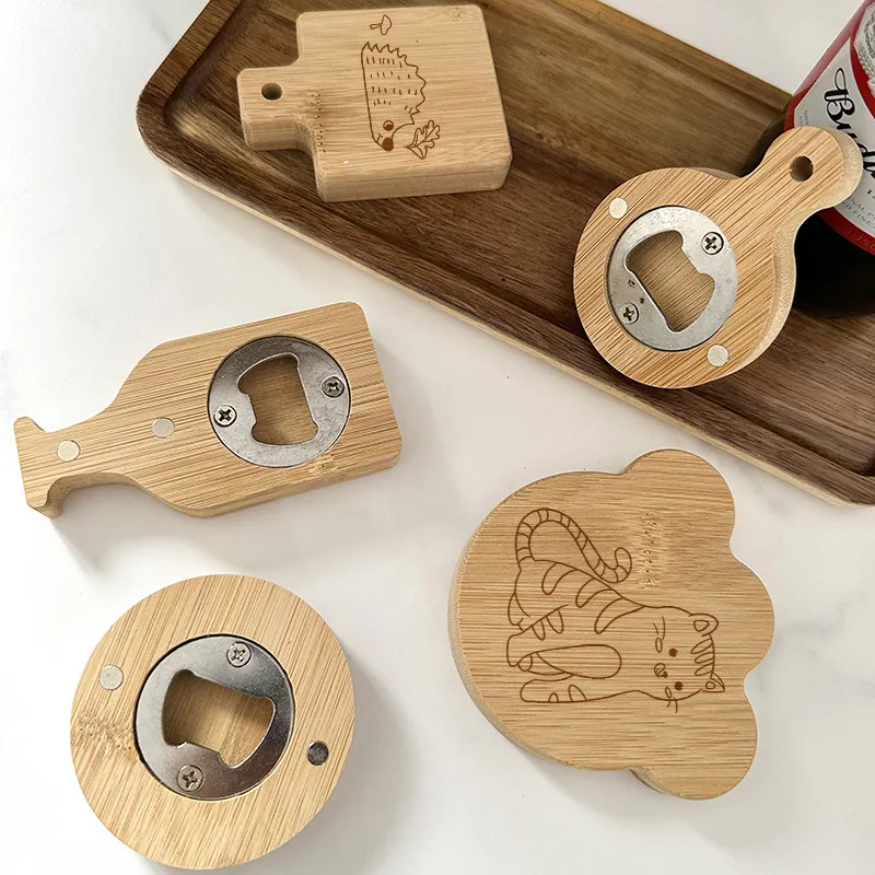 Engraved Keychain Bottle Opener Cute Cartoon Refrigerator Stickers With ...