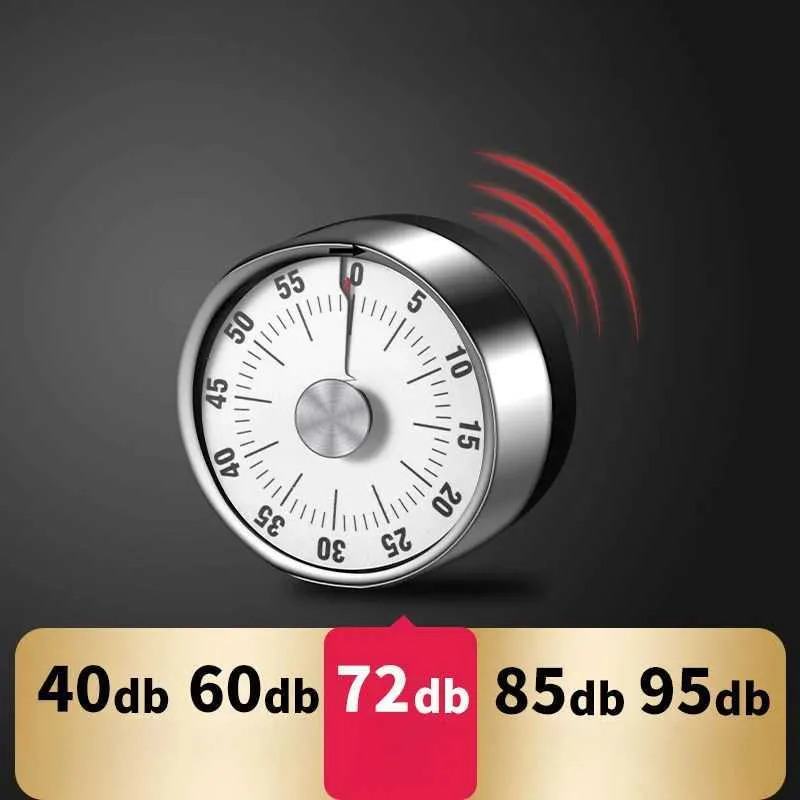 Magnetic Kitchen Timer - Mechanical, Battery-Free Loud Alarm Timer ...