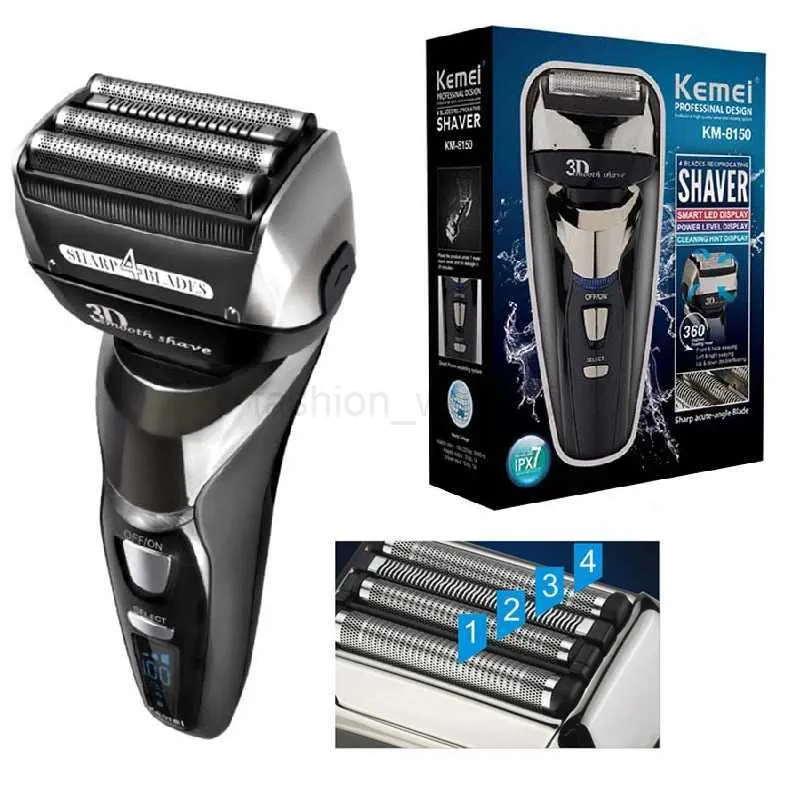 Kemei 8150 Wet Dry 3 Speed Charging Electric Shaver Mens Shaver ...