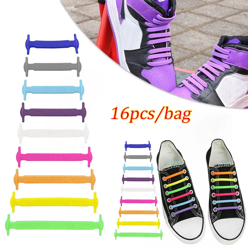 No Tie Elastic Shoelaces - Set, Quick Install, Adult & Kid Sneakers ...