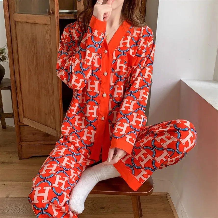 Ladies Two-Piece Pajama Set: Huar Mian Homewear Women's Loose Big Size ...