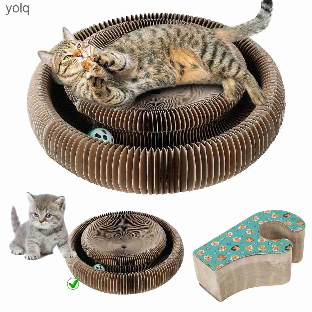 DHgate.com:Foldable Cat Scratcher Corrugated Cardboard Pet Scratching Furniture with Catnip Ball ...