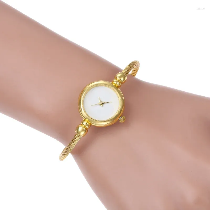 Elegant Gold Bangle Watch for Women - Ladies' Stainless Steel Quartz ...