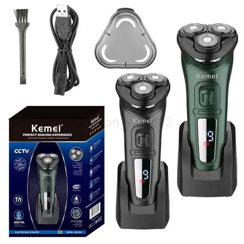 Kemei 3D Floating Head Electric Shaver for Men, Rechargeable Wet/Dry ...