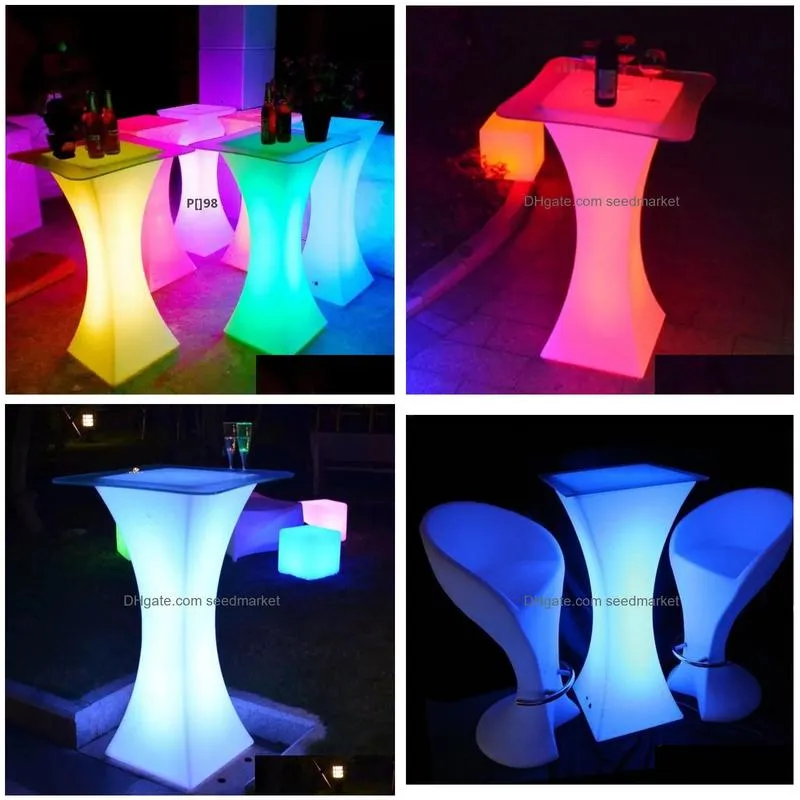 Rechargeable LED Luminous Cocktail table of - Waterproof Glowing ...