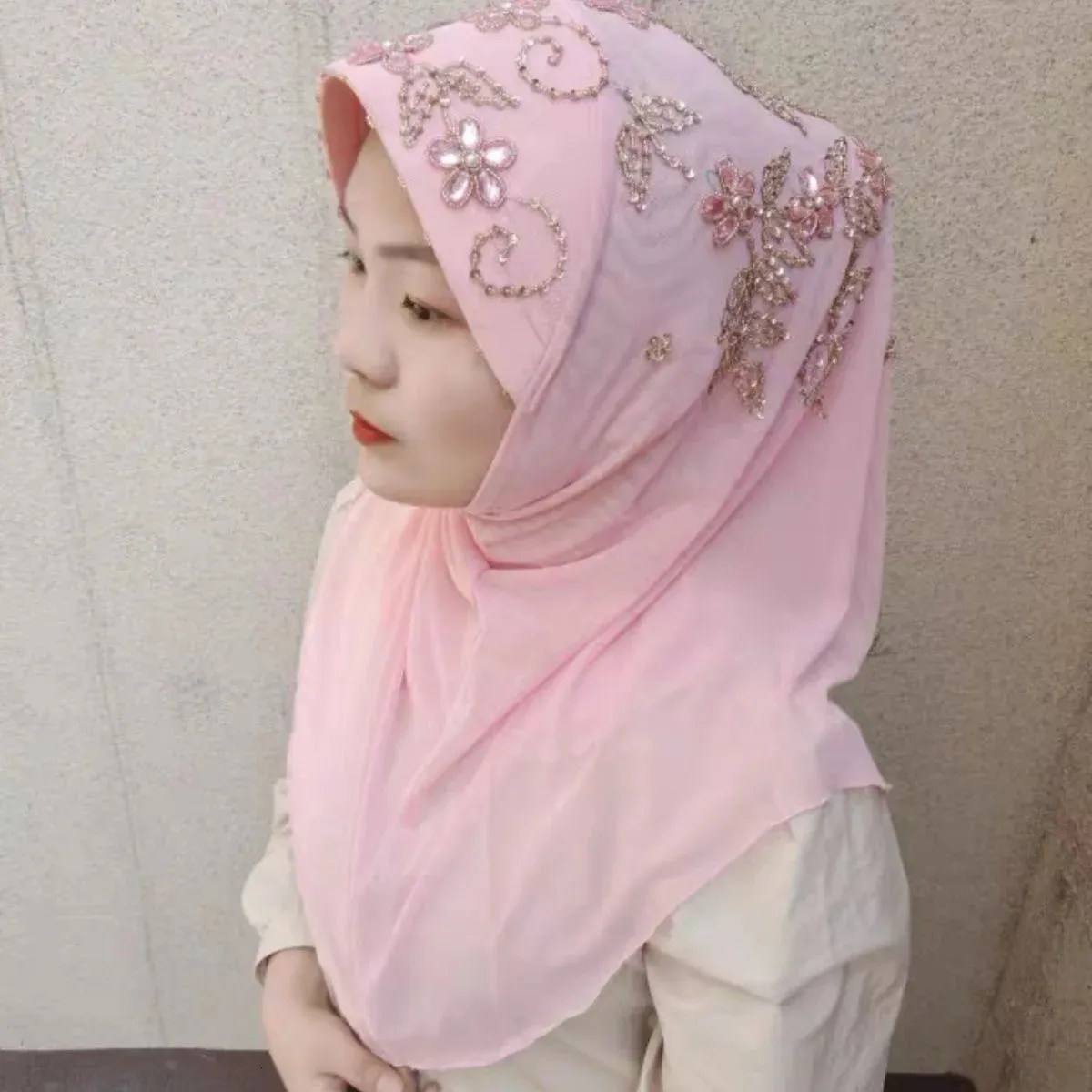 Girls' Instant Hijab Cap - Breathable Mesh Muslim Head Scarf Shawl ...