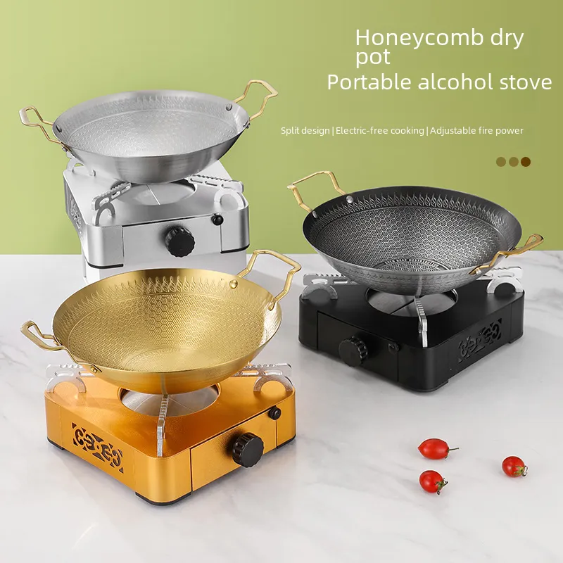 Stainless Steel Alcohol Stove Pot Single Bottom Gas Stove Compatible 0. ...