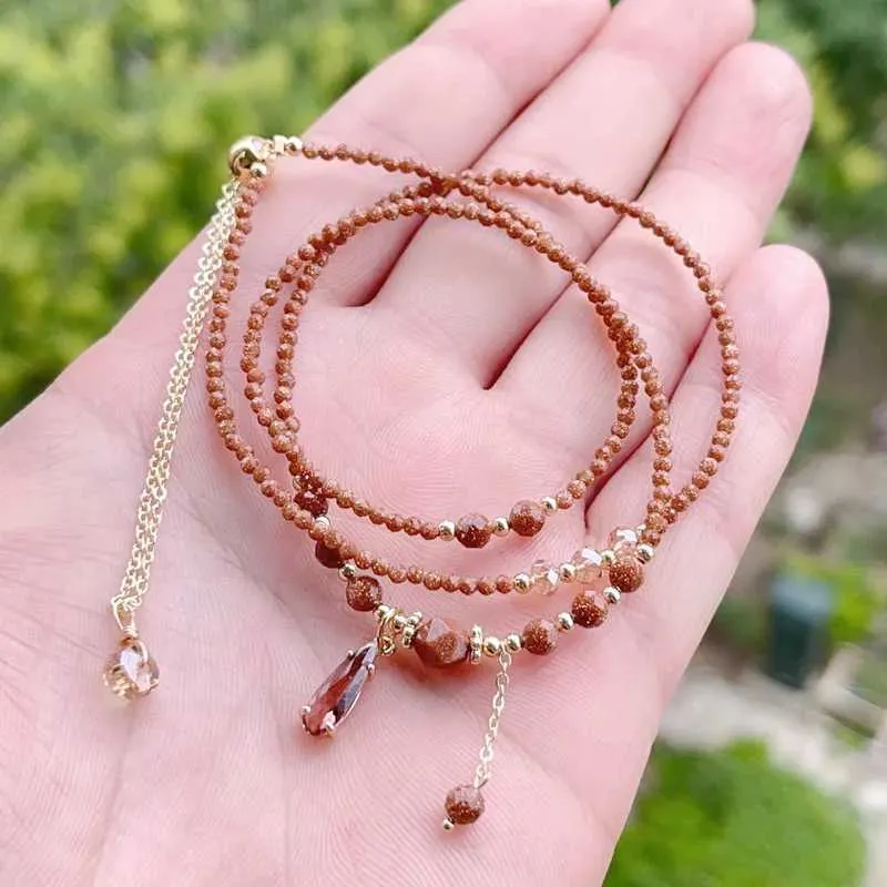 Sparkling Gold Filled Sandstone Bracelet: Exquisite Jewelry Gift for ...