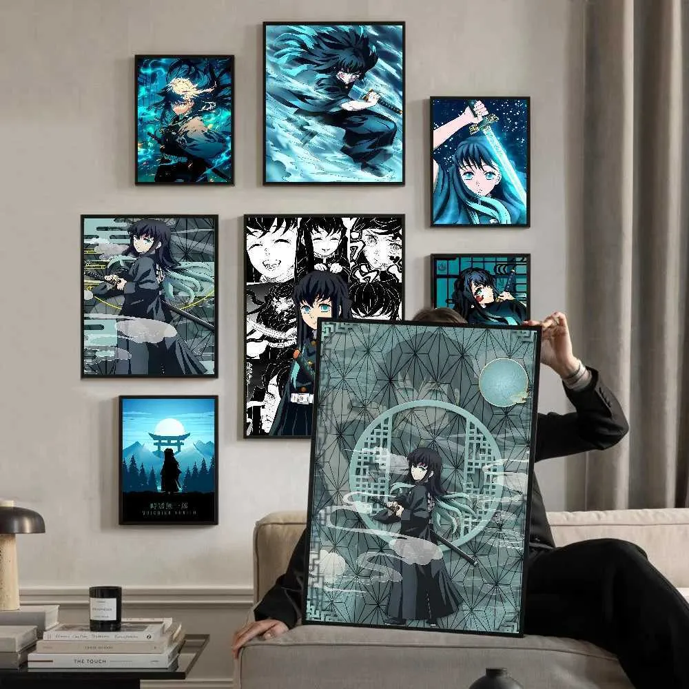 Muichiro Tokito Vintage Anime Posters White Kraft Paper Kawaii Room ...