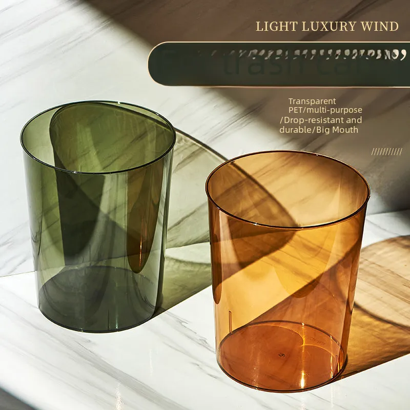 DHgate.com:Modern Transparent Waste Bin with Cover - Stylish Storage ...