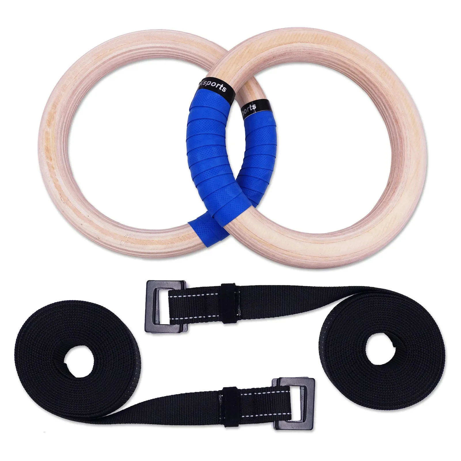 DHgate.com:Wooden Gymnastic Rings with Adjustable Straps for Home Gym ...