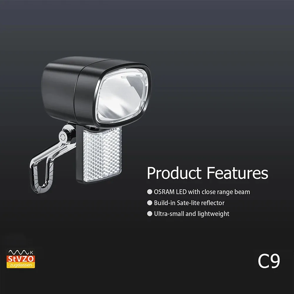 Premium Ebike Headlight: 30 Lux Electric Front Lamp - Rainproof ...