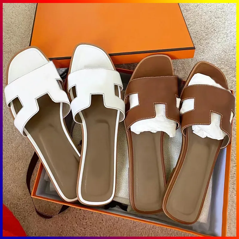 Designer Sandals Sliders Women's Slippers Fashion Luxury Floral Leather ...