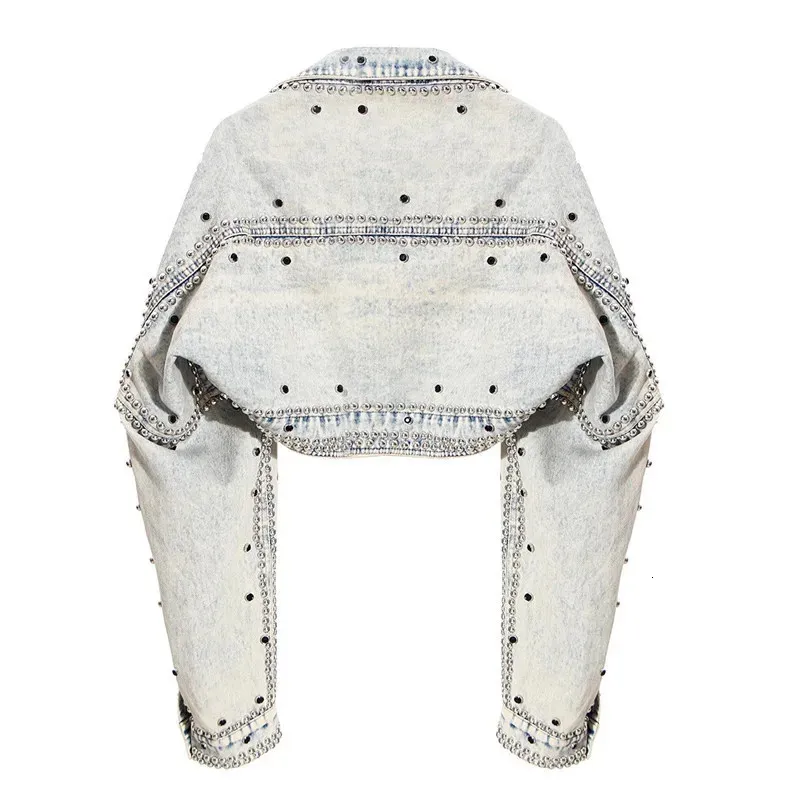 Short Denim Jacket Women Acetate Casual Asymmetric Length Autumn 2024 ...