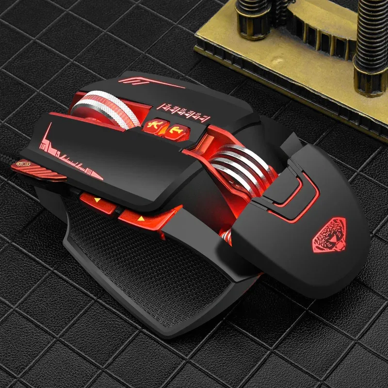 M7 Wired Mechanical Gaming Mouse 7200 DPI Optical Sensor RGB Backlight ...